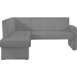 Eckbank Home Affaire, B:190cm H:89cm T:140cm, grau, Holzwerkstoff, Massivholz, Polyester, Esszimmer, Sitzb&auml;nke, "Umag", Sitz und R&uuml;cken gepolstert,
