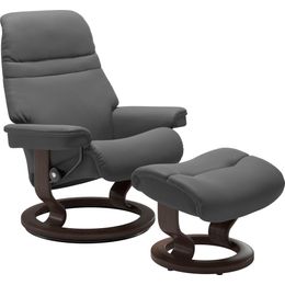 Fu&szlig;hocker stressless, B:57cm H:39cm T:40cm, grau, Leder BATICK: BATICK ist ein leicht korrigiertes, durchgef&auml;rbtes und genarbtes M&ouml;belleder, bei dem