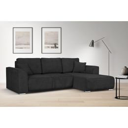 Ecksofa OTTO HOME, B:265cm H:86cm T:170cm, grau, 100% Polyester, Wohnzimmer, Sofas, "BEATRICE optionale Schlafsofa mit Bettkasten, B/T/H: 265/170/86