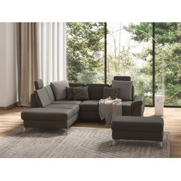 Sit & More Ecksofa SIT & MORE, B:276cm H:89cm T:228cm, braun, Wohnzimmer, Sofas, "Padua L-Form", inklusive Sitztiefenverstellung, Armteilfunktion und Federkern