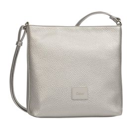 Gabor Damen Umh&auml;ngetasche "Elfie", silber, Lederimitat, clean, gepflegt, unifarben, Taschen, Damen Schultertasche, Handtasche mit Logo-Aufn&auml;her