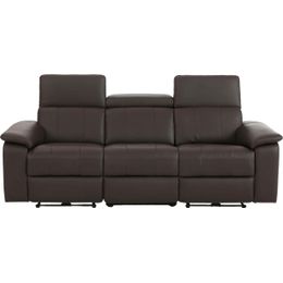 3-Sitzer Home Affaire, B:211cm T:99cm, braun, Webstoff (95% Polyester/5% Nylon), Sofas, "Binado", mit manueller oder elektrischer Relaxfunktion mit