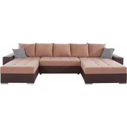 Wohnlandschaft Collection AB, B:333cm H:84cm T:161cm, braun, Kunstleder SOFTLUX/100% Polyester, Sofas, "Josy XXL U-Form, B: 333 cm, mit 2 Recamieren