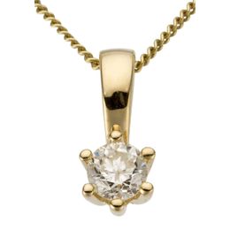Firetti Damen Kettenanh&auml;nger "Schmuck Geschenk Gold 750 Halsschmuck Anh&auml;nger Halskette Solit&auml;r", 0,25 P2 = erkennbare Einschl&uuml;sse, Diamanten Gelbgold