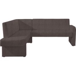 Eckbank Home Affaire, B:210cm H:89cm T:160cm, braun, Holzwerkstoff, Massivholz, Polyester, Esszimmer, Sitzb&auml;nke, "Umag", Sitz und R&uuml;cken gepolstert,