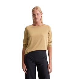 Marc O'Polo MARC O'POLO Damen Langarmshirt "aus TENCEL Lyocell-Baumwolle-Mix", braun, Basic, Gr. M, unifarben, Obermaterial: 67% Lyocell, 33% Baumwolle, Shirts