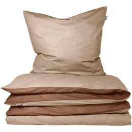 Wendebettw&auml;sche Schiesser, beige, Feinbiber, Obermaterial: 100% Baumwolle, Bettw&auml;sche, "Doubleface aus weicher Baumwolle mit edlem Melangeeffekt", ab