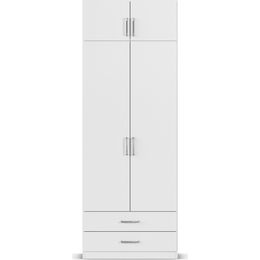 Kleiderschrank Rauch, B:91cm H:248cm T:54cm, wei&szlig;, Holzwerkstoff, Kinderzimmer, Schr&auml;nke, "Schrank Garderobe W&auml;scheschrank GAMMA in 4 Breiten 91-226