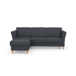 Sit & More Ecksofa SIT & MORE, B:248cm H:87cm T:162cm, grau, Wohnzimmer, Sofas, "Visby L-Form", Wahlweise mit Bettfunktion und Bettkasten, frei im Raum stellbar