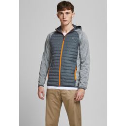 Jack & Jones JACK & JONES Herren Steppjacke "JJEMULTI mit Kapuze und Futter", grau, Gr. XS, meliert, unifarben, Web, Obermaterial: 100% Polyester, Jacken,