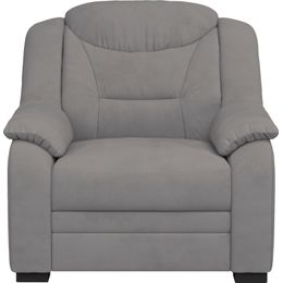 Sessel COTTA, B:97cm H:99cm T:99cm, silber, 100% Polyester, Wohnzimmer, Sessel, "Marcus", mit hoher R&uuml;ckenlehne