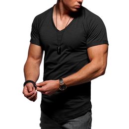 behype Herren T-Shirt "DANNY", schwarz, Gr. M, unifarben, 100% Baumwolle, Shirts, mit modernem V-Ausschnitt