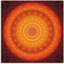 Wandbild Artland, B:70cm H:70cm, orange, Leinwand, Wohnzimmer, Bilder, "Mandala Energie 1", als Leinwandbild, Poster in verschied. Gr&ouml;&szlig;en
