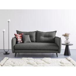 3-Sitzer Home Affaire, B:183cm H:94cm T:110cm, grau, Sofas, "Lazio", inklusive 1 Stk. Wende- und 1 Stk. Zierkissen