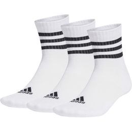 Sportsocken "3-STREIFEN CUSHIONED SPORTSWEAR LOW-CUT, 3 PAAR", adidas Performance, Gr. L, schwarz-wei&szlig;, Obermaterial: 59% Baumwolle, 38% Polyester,