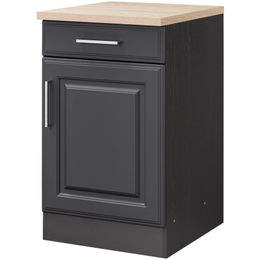 Unterschrank KOCHSTATION, B:50cm H:85cm T:60cm, grau, Holzwerkstoff, MDF, K&uuml;che, Schr&auml;nke, "KS-Stockholm", hochwertige MDF-Fronten