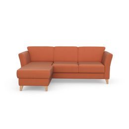 Sit & More Ecksofa SIT & MORE, B:248cm H:87cm T:162cm, orange, Wohnzimmer, Sofas, "Visby L-Form", Wahlweise mit Bettfunktion und Bettkasten, frei im Raum