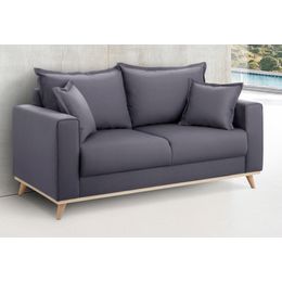 2-Sitzer Home Affaire, B:162cm H:74cm T:84cm, grau, Webstoff (100% Polyester);Baumwollmix (50% Baumwolle, 50% Polyester);Baumwollmix (50% Baumwolle,