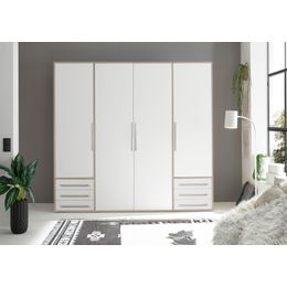 Dreht&uuml;renschrank Schlafkontor, B:206cm H:194cm T:58cm, wei&szlig;, Melamin, Schr&auml;nke, "Lyss Schrank, Kleiderschrank mit Dreht&uuml;ren", in verschiedenen Farben