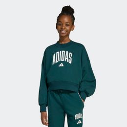 M&auml;dchen Sweatshirt "SEASONALS ESSENTIALS COLLEGIATE TYPOGRAPHY CREWNECK KIDS", wei&szlig;, Gr. 128, adidas Sportswear, Obermaterial: 70% Baumwolle, 30%