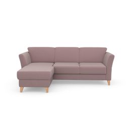 Sit & More Ecksofa SIT & MORE, B:248cm H:87cm T:162cm, rosa, Wohnzimmer, Sofas, "Visby L-Form", Wahlweise mit Bettfunktion und Bettkasten, frei im Raum stellbar