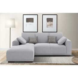 Ecksofa Home Affaire, B:234cm H:85cm T:162cm, grau, Struktur (100% Polyester), Luxus-Microfaser (100% Polyester), Luxus-Microfaser Lederoptik (100%