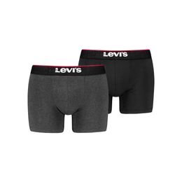 Levi's LEVI'S Herren Boxershorts, Gr. S, grau, Obermaterial: 95% Baumwolle, 5% Elasthan, unifarben mit Farbeinsatz, Unterhosen, mit farbbesetztem