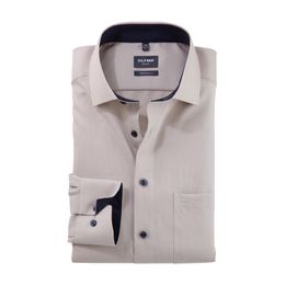 OLYMP Herren Businesshemd "Luxor modern fit", beige, Gr. 37, Web, Obermaterial: 100% Baumwolle, Hemden