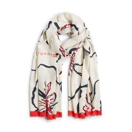Modeschal Tommy Hilfiger "TH FLAG FLORAL", Damen, linear poppy print, Web, Microfaser, Modet&uuml;cher, 80 x 200 cm