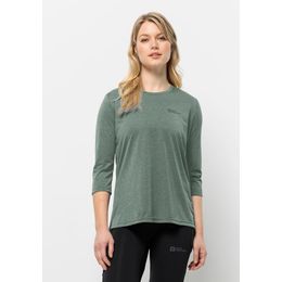 Jack Wolfskin Damen Funktionsshirt "CROSSTRAIL 3/4 T W", gr&uuml;n, Gr. S, OBERSTOFF: 100% POLYESTER, Shirts