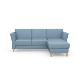 Sit & More Ecksofa SIT & MORE, B:248cm H:87cm T:162cm, blau, Wohnzimmer, Sofas, "Visby L-Form", Wahlweise mit Bettfunktion und Bettkasten, frei im Raum stellbar