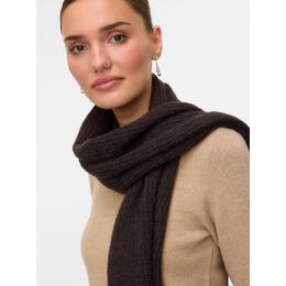 V&eacute;ro Moda VERO MODA Damen Strickschal "VMGILA RIB SCARF NOOS", braun, meliert, Rippstrick, Materialmix, Modet&uuml;cher