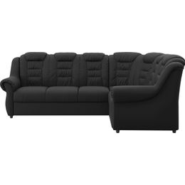 Ecksofa Home Affaire, B:266cm H:102cm T:216cm, schwarz, 64% Polyurethan, 25% Polyester, 11% Baumwolle, Wohnzimmer, Sofas, "Boston L-Form", mit hoher
