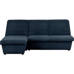 Ecksofa, B:214cm H:92cm T:168cm, blau, LOOKS by Wolfgang Joop, 100% Polyester, Wohnzimmer, Sofas, "LOOKS VIII L-Form", Quersteppung, ohne Armlehnen,