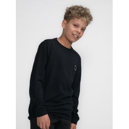 Jungen Langarmshirt, schwarz, Gr. 104, PETROL INDUSTRIES, Obermaterial: 95% Baumwolle, 5% Elasthan, Shirts, mit Pr&auml;gung auf der Brust