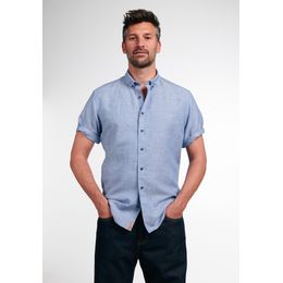 Eterna Herren Kurzarmhemd "REGULAR FIT"hellblau, Gr. S, 32% Baumwolle, 54% Leinen, 14% Lyocell, Hemden, EASY IRON (b&uuml;gelleicht)