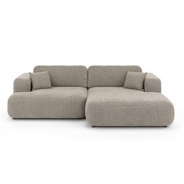 Ecksofa OTTO HOME "VEEVIA L-Form, Schlafsofa, Verl&auml;ssliche Qualit&auml;t, Breite 256cm", taupe, B:256cm H:76cm T:161cm, 100% Polyester, Sofas, Ecksofa, mit Bettkasten, belastbar bis 480kg, inklusive R&uuml;cken- und Zierkissen