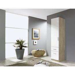 Dreht&uuml;renschrank Rauch, B:47cm H:210cm T:54cm, wei&szlig;, Holzwerkstoff, Schr&auml;nke, "Kleiderschrank Schrank Garderobe Schlafzimmerschrank CELLE", in 4
