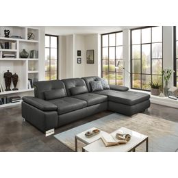 Ecksofa DIE PLANBAR, B:309cm H:85cm T:195cm, grau, Wohnzimmer, Sofas, "PN-IN16012 L-Form, Breite 309 cm", inkl. Sitztiefenverstellung, optional mit