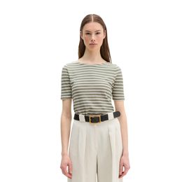 Marc O'Polo MARC O'POLO Damen T-Shirt "aus Organic Cotton-Jersey"medium gr&uuml;n, Basic, Gr. M, gestreift, Obermaterial: 100% Baumwolle, Shirts