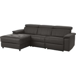 Ecksofa Home Affaire, B:252cm T:164cm, braun, Webstoff (95% Polyester/5% Nylon), Wohnzimmer, Sofas, "Binado, L-Form", mit manueller oder elektrischer