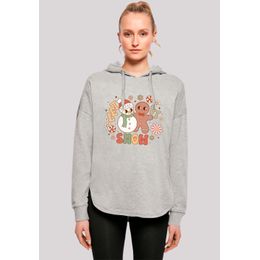 F4NT4STIC Damen Kapuzenpullover "Let It Snow Gingerbread", grau, Gr. XS, Obermaterial: 100% Baumwolle, Pullover, Premium Qualit&auml;t,