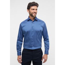 Langarmhemd Eterna "MODERN FIT", Herren, Gr. 42, Normalgr&ouml;&szlig;en, rauchblau, Twill, 4% Elasthan, 26% Polyamid, 70% Lyocell, tailliert, Manschette, Hemden, EASY IRON (b&uuml;gelleicht)
