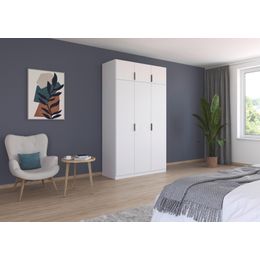 Kleiderschrank Rauch, B:136cm H:235cm T:54cm, wei&szlig;, Holzwerkstoff, Kinderzimmer, Schr&auml;nke, "Dreht&uuml;renschrank Schrank Garderobe Ankleide Schlafzimmer