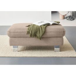 Hocker COTTA, B:101cm H:46cm T:65cm, beige, 100% Polyester, Wohnzimmer, Hocker, "Driver", mit edlen Metallf&uuml;&szlig;en