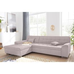 Ecksofa DOMO collection, B:267cm H:83cm T:178cm, grau, Struktur weich (100% Polyester);Luxus-Microfaser (100% Polyester);Struktur (100% Polyester),