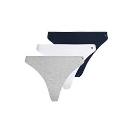 Damen Tanga "3 PACK DIPPED THONG", Tommy Hilfiger Underwear, Gr. XS, wei&szlig;, Jersey, Obermaterial: 95% Baumwolle, 5% Elasthan, unifarben, Unterhosen,