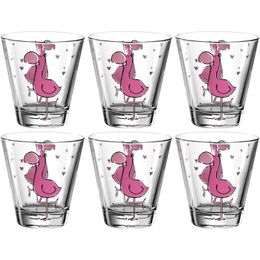 Leonardo Kinderbecher "BAMBINI Flamingo", &Oslash; 9cm x 9cm, 215ml, 6 Stk., bunt, Trinkgef&auml;&szlig;e, 215 ml, 6-teilig