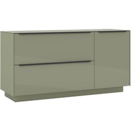 Lowboard, B:137cm H:71cm T:42cm, gr&uuml;n, SET ONE BY Musterring, Glas, Holzwerkstoff, Wohnzimmer, Sideboards, "Reno", Mit Sockel in diversen Farben, 71