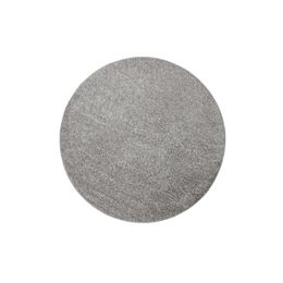 Teppich HOMIE LIVING, H:30mm &Oslash;:200cm, grau, Polypropylen, Wohnzimmer, Teppiche, "Gino", Hochflor, gewebt, weich, uni, Wohnzimmer, Schlafzimmer,
